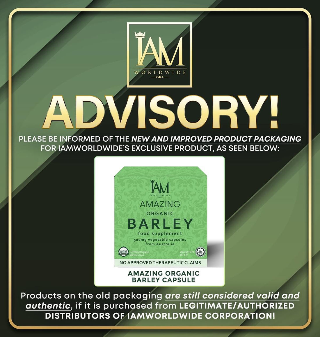 Barley Grass Powder in Capsule - IAM Amazing Organic Barley Grass Powd